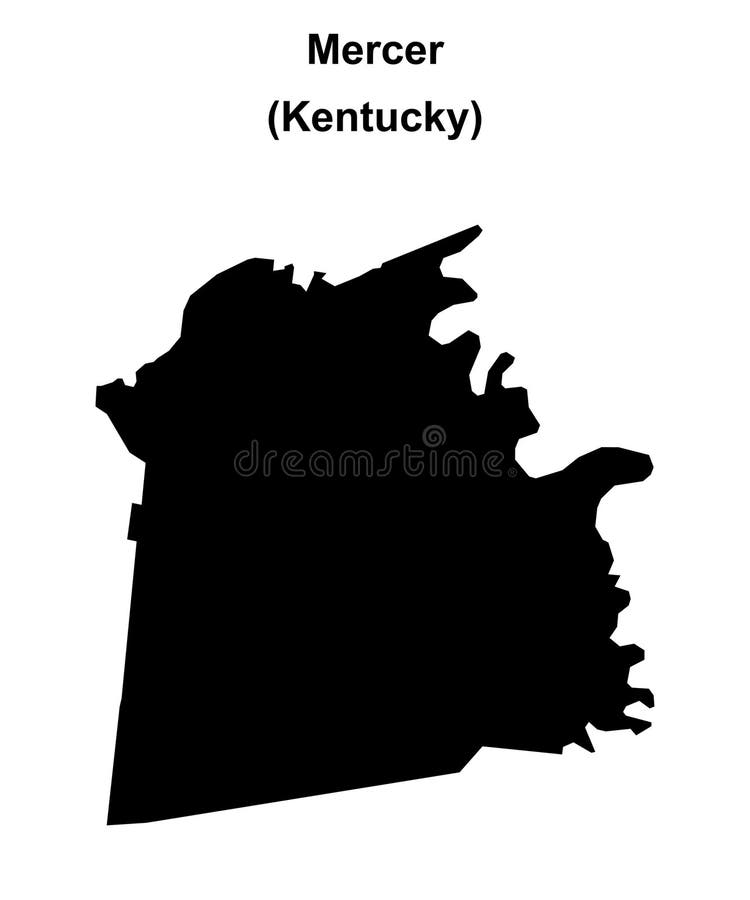 Mercer outline map stock vector. Illustration of detailed - 361599745