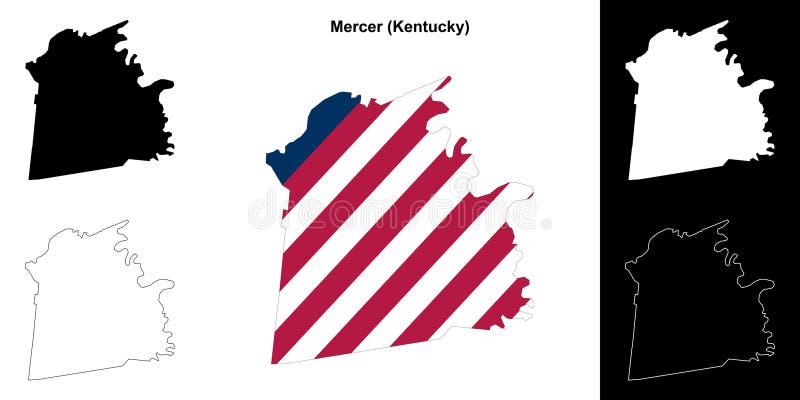 Mercer outline map stock vector. Illustration of county - 323912371