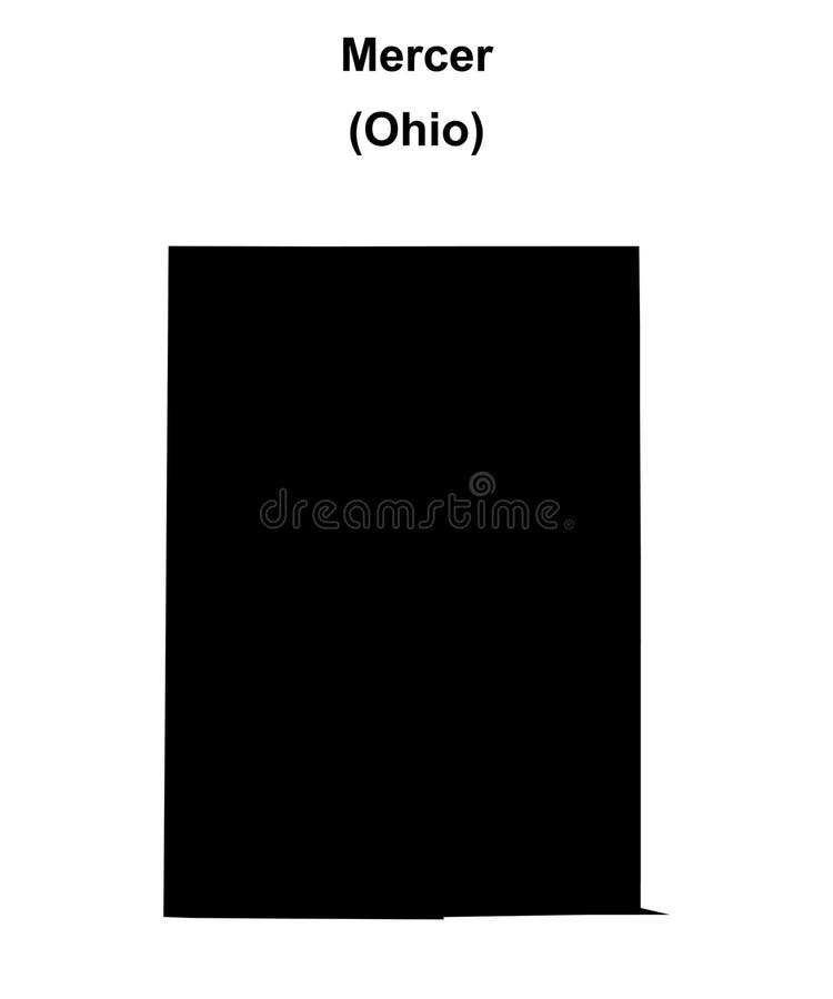 Mercer outline map stock vector. Illustration of counties - 361750634