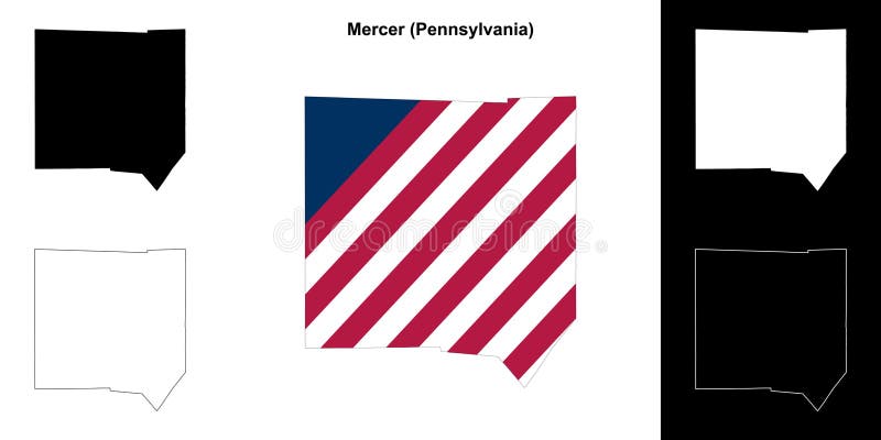 Mercer outline map stock vector. Illustration of icon - 324075346