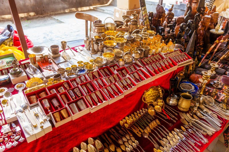 Merchandise Exposed on a Antique Shop Stock Image - Image of gears ...