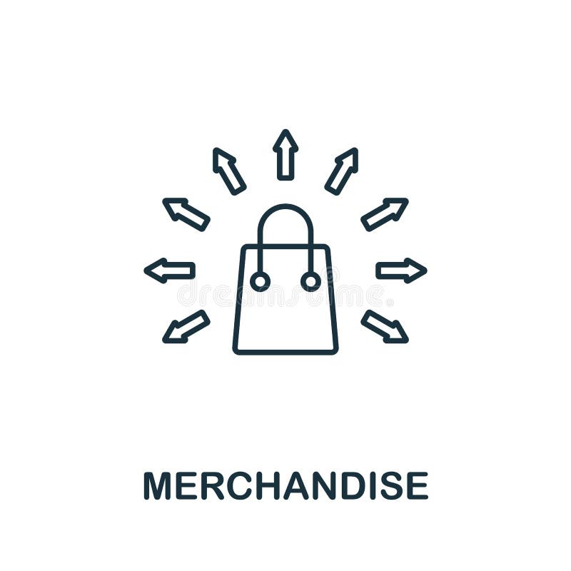 Merchandise Line Icons Collection. Products, Goods, Inventory, Apparel ...