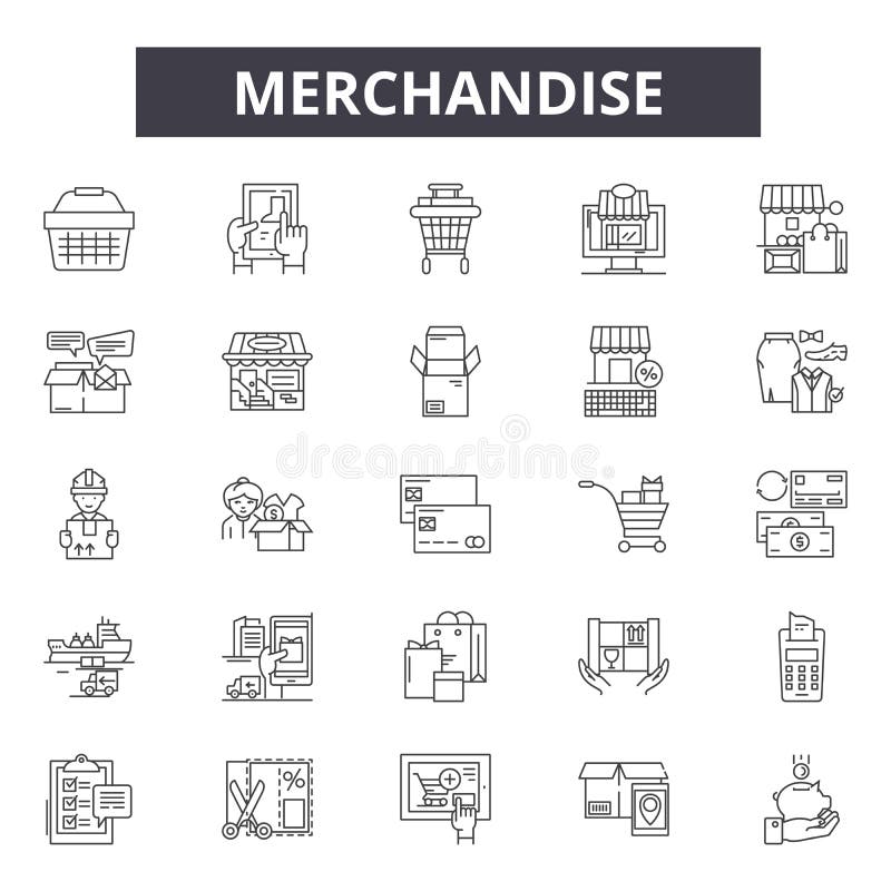 Outline Merchandise Vector Icon. Isolated Black Simple Line Element ...