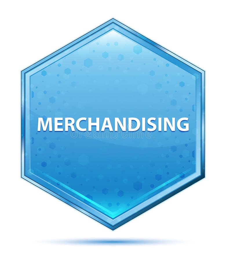 Merchandising Crystal Blue Hexagon Button Stock Illustration ...