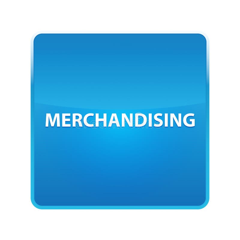 Merchandising Shiny Blue Square Button Stock Illustration ...