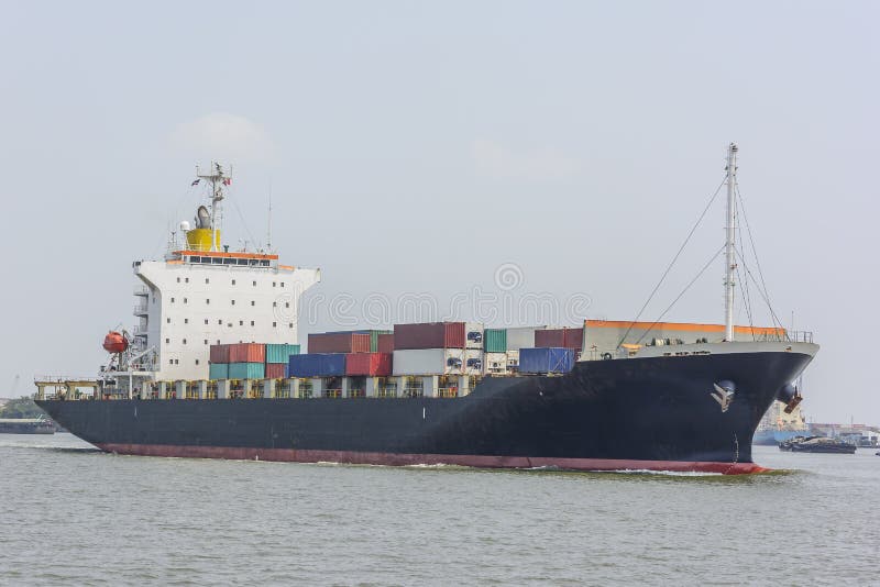 Merchant container ship stock photo. Image of heavy, scene - 67826924