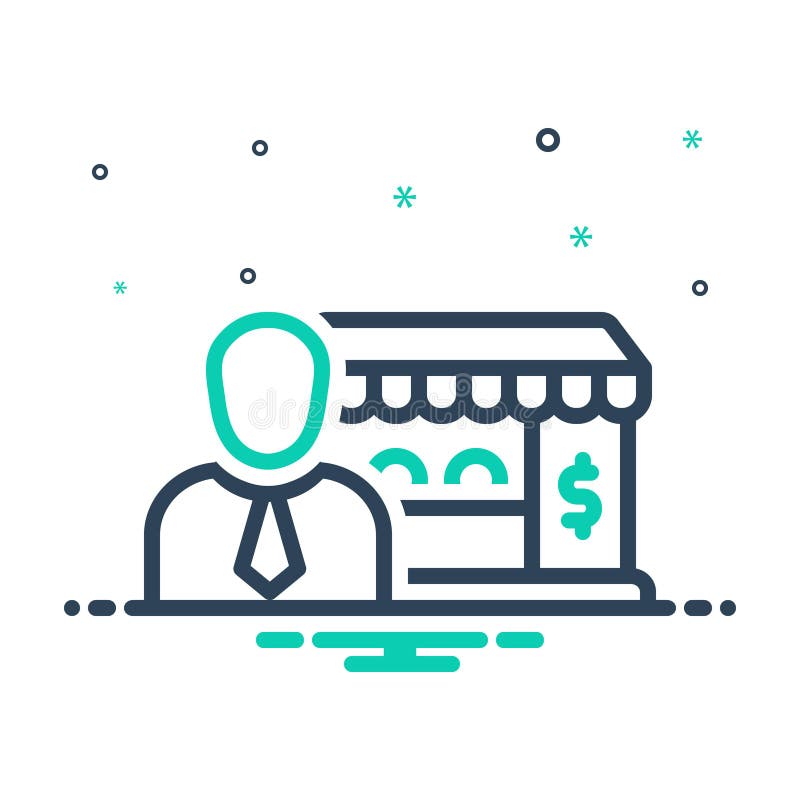 Mix Icon for Merchant, Trader and Shop Stock Vector - Illustration of ...