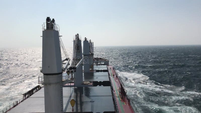A Merchant Ship Underway, Deck View Stock Video - Video of bridge ...