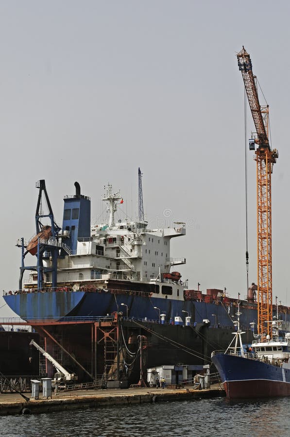 Merchant ships stock photo. Image of seaport, offloading - 21801276