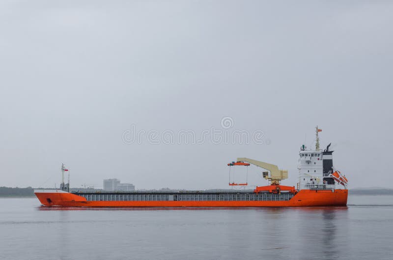 MERCHANT VESSEL stock image. Image of coast, ocean, crane - 95378673