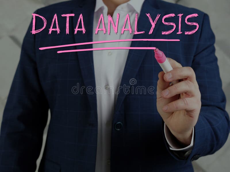 Merchant Writing DATA ANALYSIS on Screen by a Pink Pen Stock Image ...