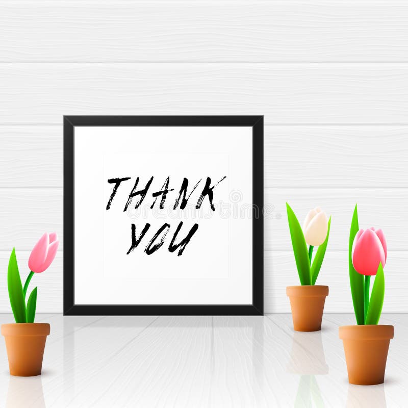 Merci Avec Des Fleurs De Tulipe Illustration de Vecteur - Illustration ...