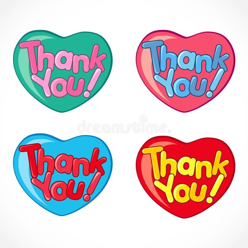 Merci Carder Avec Les Coeurs Roses Et Rouges Illustration Stock ...