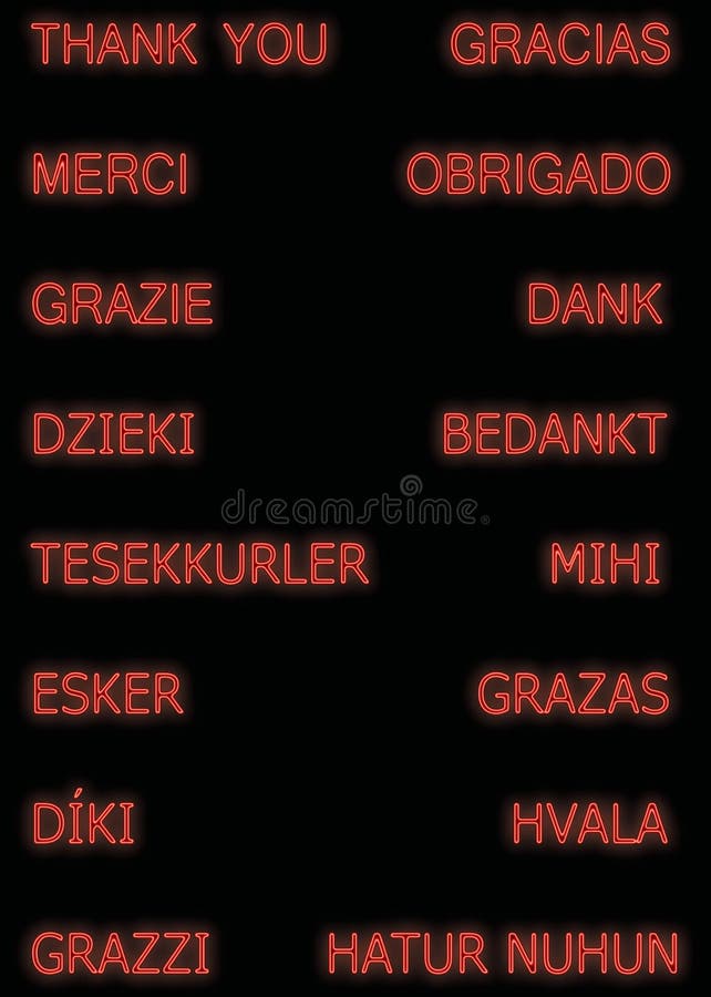 Merci Dans De Nombreuses Langues, En Couleur Orange Image stock - Image ...