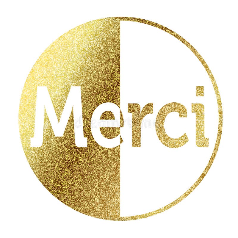 Merci dans d'or illustration de vecteur. Illustration du étincelle ...