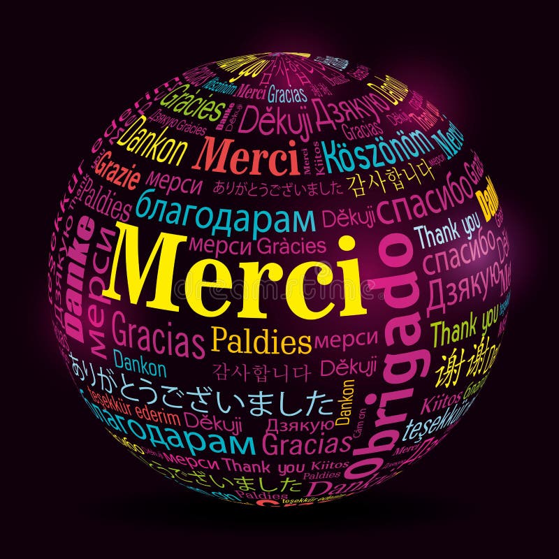 Merci Dans La Conception Différente De Langues Illustration Stock ...