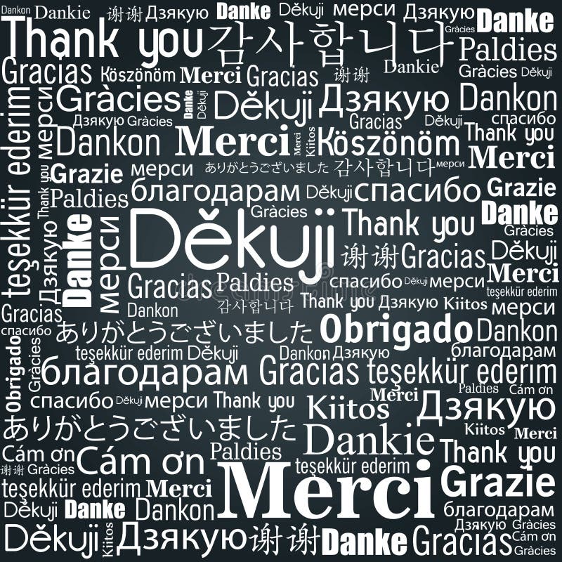 Merci Dans La Conception Différente De Langues Illustration Stock ...