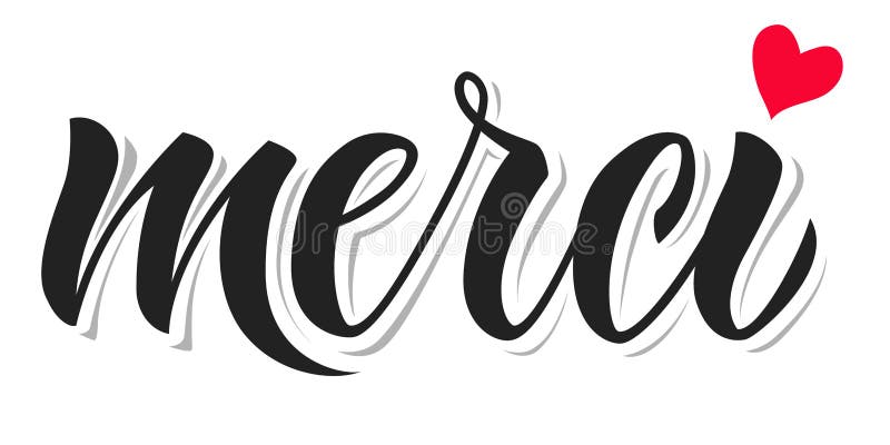 Merci De Palabra En Estilo De Letra Ilustración Del Vector