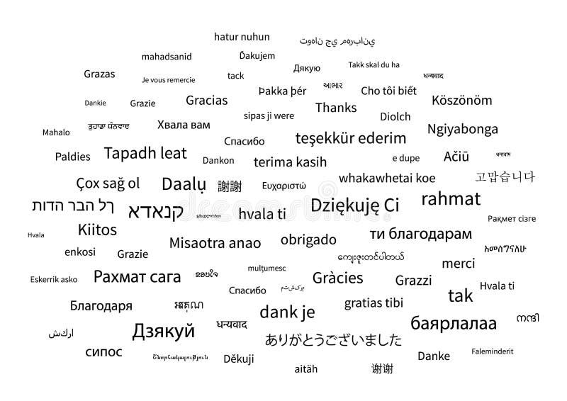Merci Expriment Dans Différentes Langues Du Monde Sur Le Fond Blanc ...