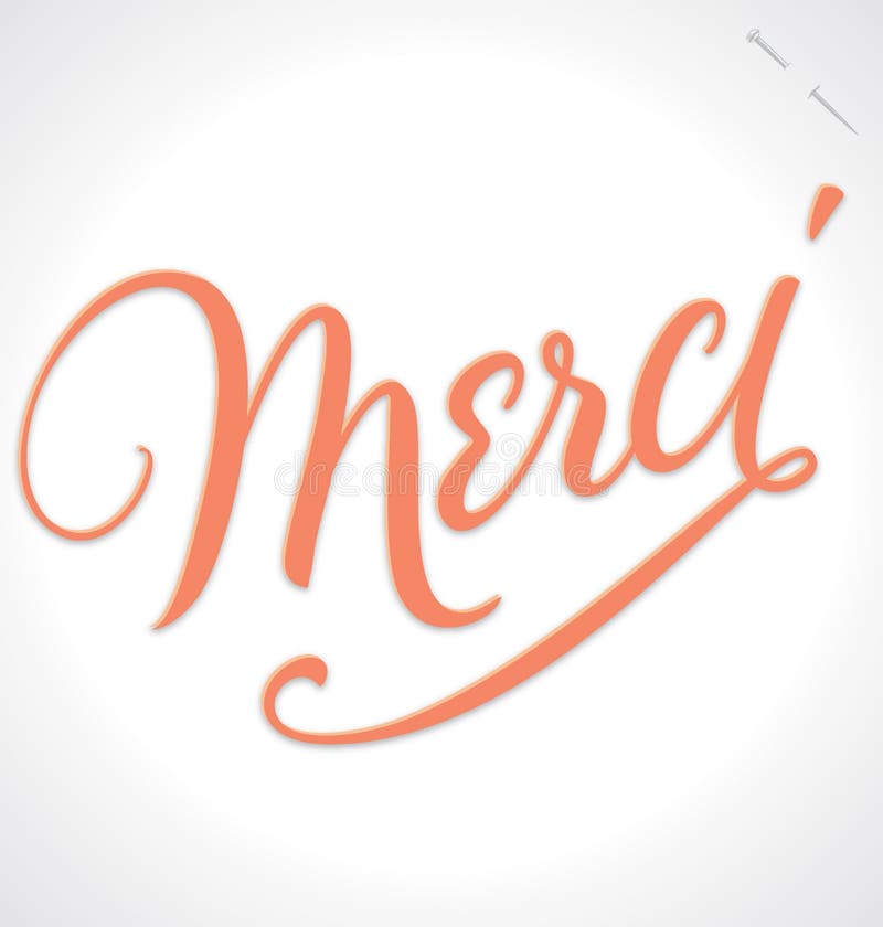 MERCI Hand Lettering (vector) Stock Vector - Illustration of background ...