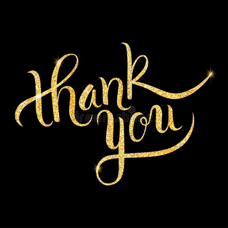 Merci Scintiller Lettrage D'or De Main Illustration de Vecteur ...
