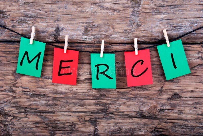 Ringraziamenti Di Merci Di Parola Nella Tipografia Francese Che Segna ...