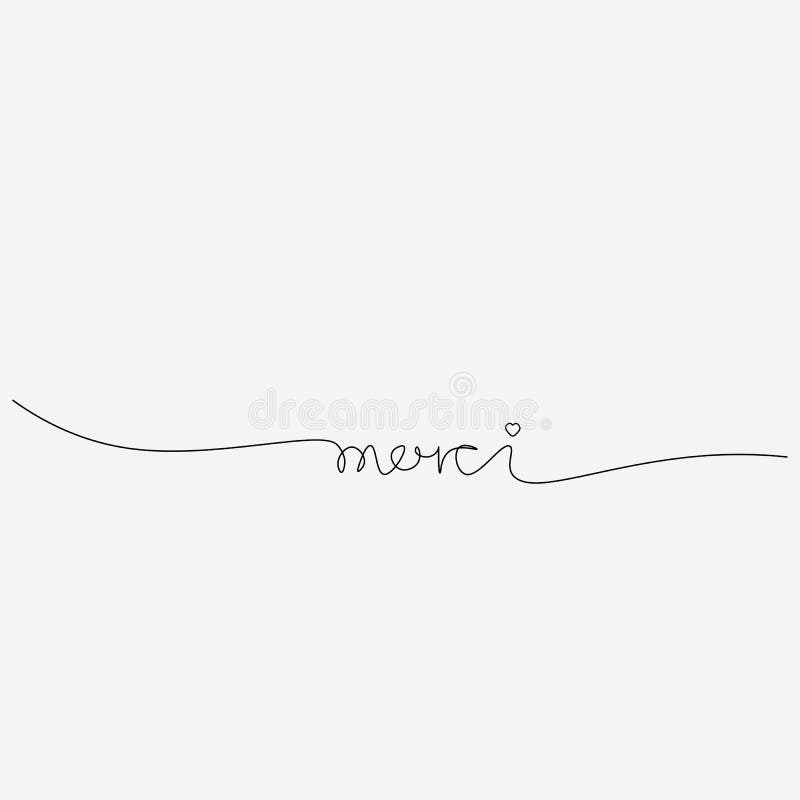 Merci Text Word Hand Drawing Vector Stock Vector - Illustration of ...