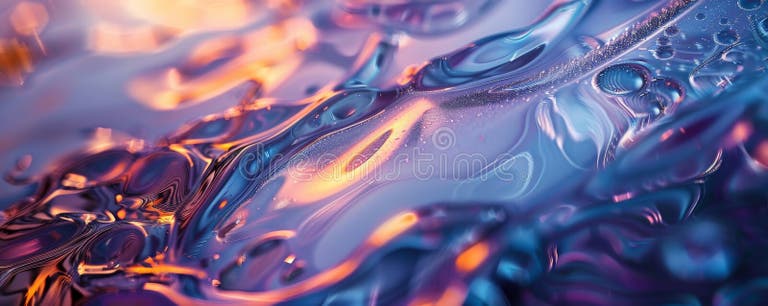 A Mercury Background with Intricate, Fluid Patterns, Reflecting Light ...