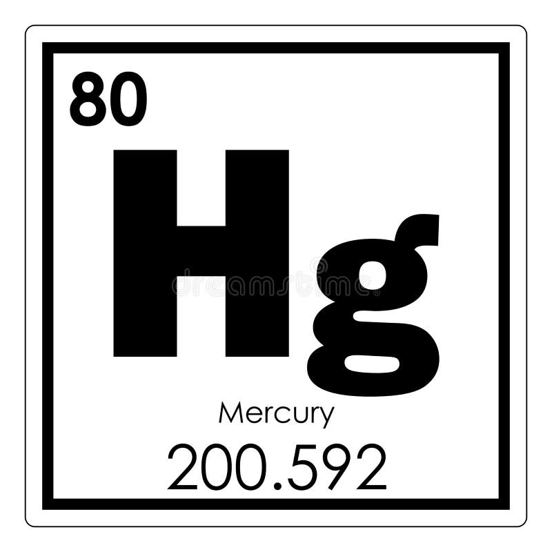 Mercury Hg Chemical Element of Periodic Table Isolated on White ... Mercury Hg Chemical Element of Periodic Table Isolated on White ...