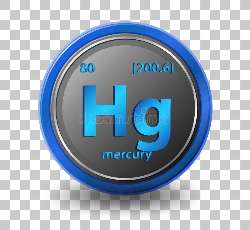 Mercury Chemical Element Chemical Symbol With Atomic Number And Atomic Mass Stock Vector