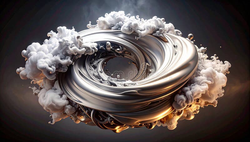 Mercury Clouds with Metallic Reflections. Grey Cloudy Background ...