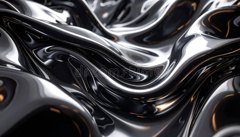 Mercury Clouds with Metallic Reflections. Grey Cloudy Background ...