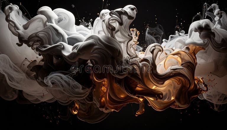 Mercury Clouds with Metallic Reflections. Grey Cloudy Background ...