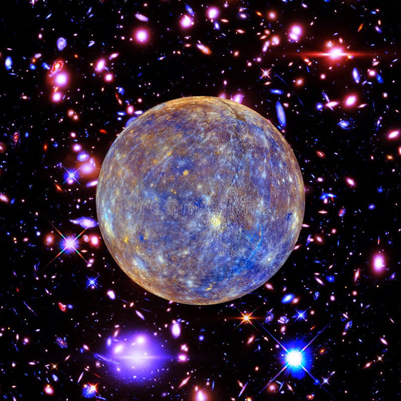 Mercury in Color. the Elements of this Image Furnished by NASA Stock ...