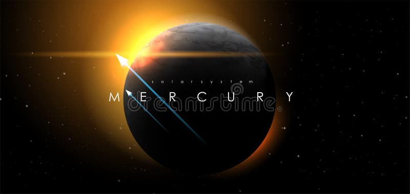 Mercury, Creative Vector Planet. Space Background. Galaxy Colorful ...
