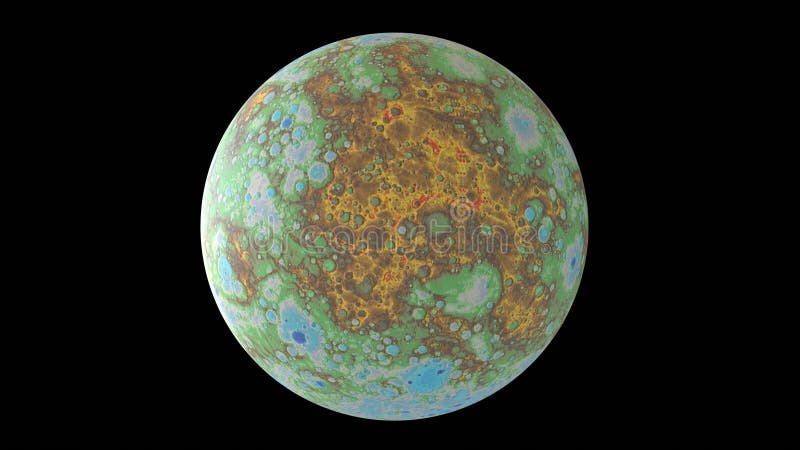 Mercury with Global Digital Elevation Map Stock Image - Image of mars ...