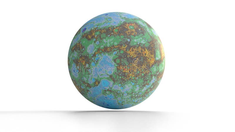 Mercury with Global Digital Elevation Map Stock Illustration ...