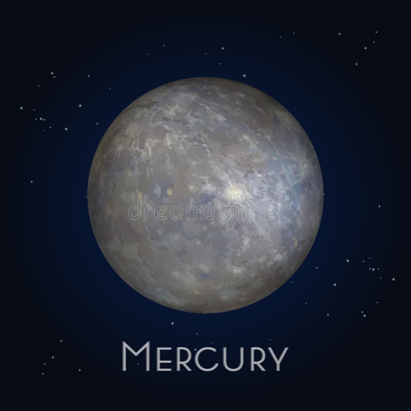 Mercury Icon. First Planet in Solar System. Stock Vector - Illustration ...