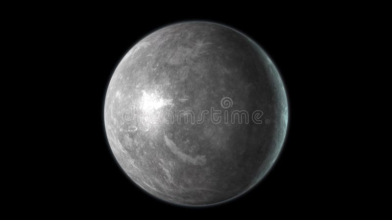 Mercury Planet Rotating in Its Own Orbit in the Outer Space. 3D ...