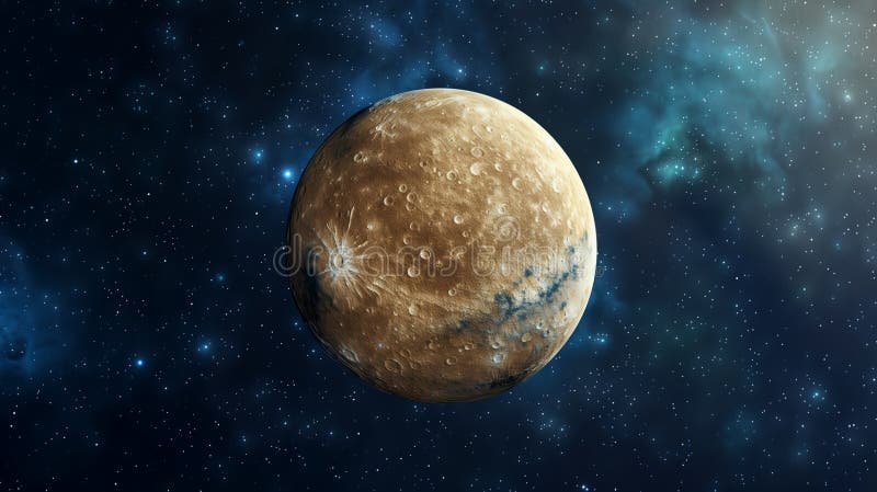 Mercury Planet in Space Realistic 3D Render Stock Illustration ...