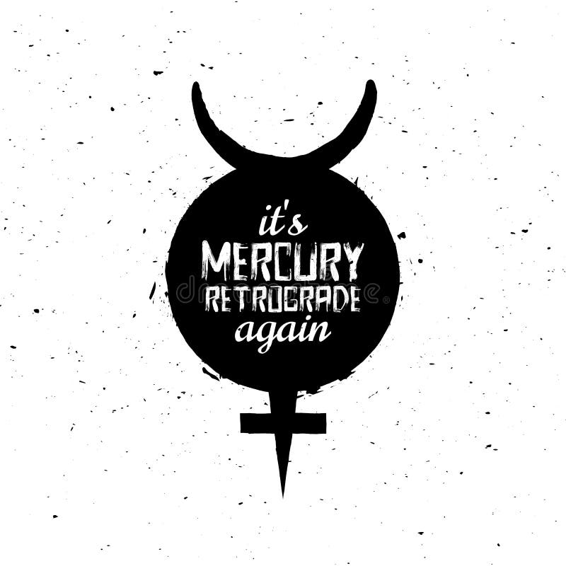 Mercury Retrograde Symbol, Warning, Planet Sign, Vector Illustration ...