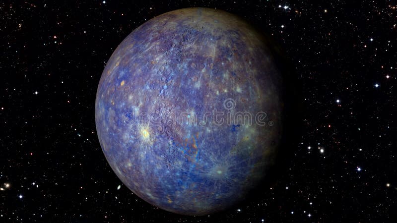 Mercury Rotating on a Star Backgrund. Loopable Stock Video - Video of ...