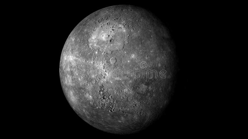 Mercury Rotating on a Star Backgrund. Loopable Stock Video - Video of ...