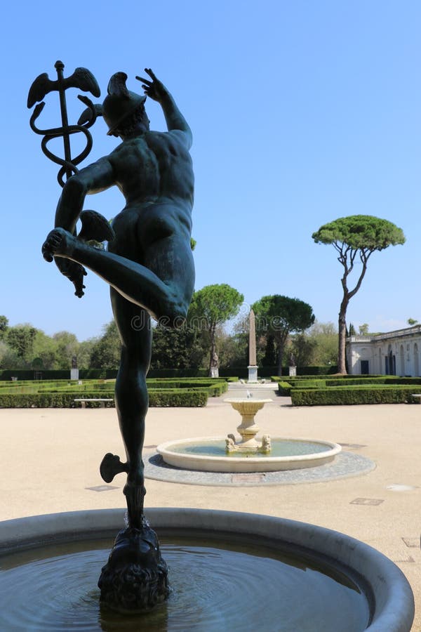 Statue Of Mercury, Of Munificence And Of The God Of Commerce Stock ...