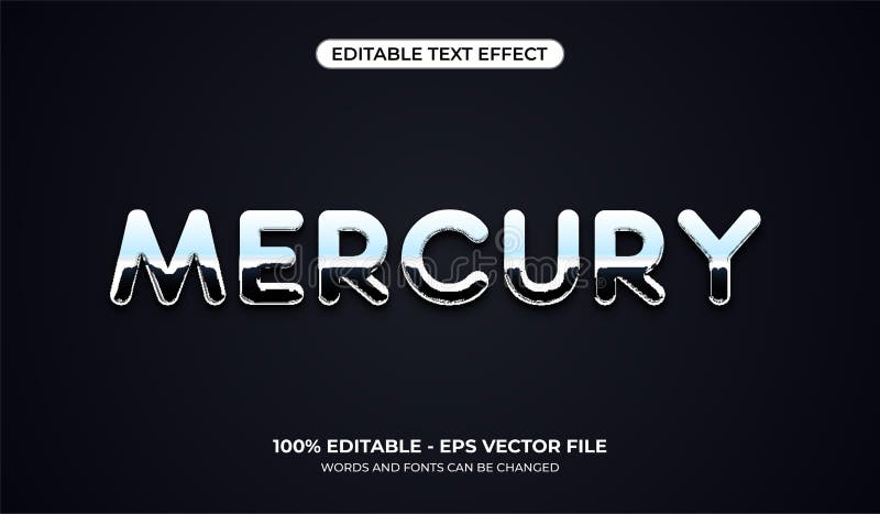 Mercury Text Effect. Editable Text in Liquid Chemistry Style Stock ...