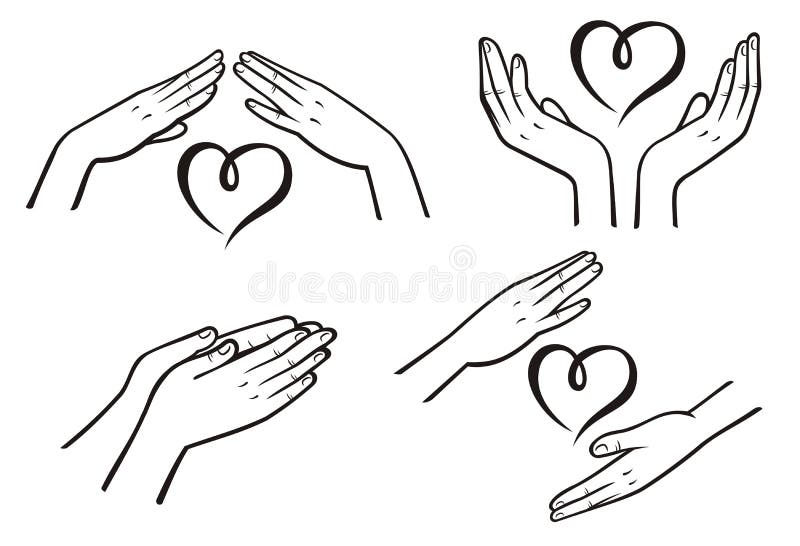 Hands Of Mercy Or Care. Christian Logo, People, Children, Women. Open ...