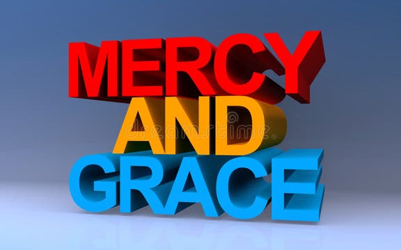 Mercy and grace on blue stock illustration. Illustration of grace ...