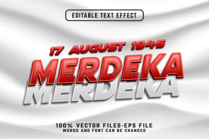 Merdeka 3d Text Effect Premium Vectors Stock Vector - Illustration of ...