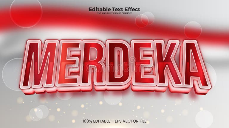 Merdeka Editable Text Effect in Modern Trend Style Stock Vector ...