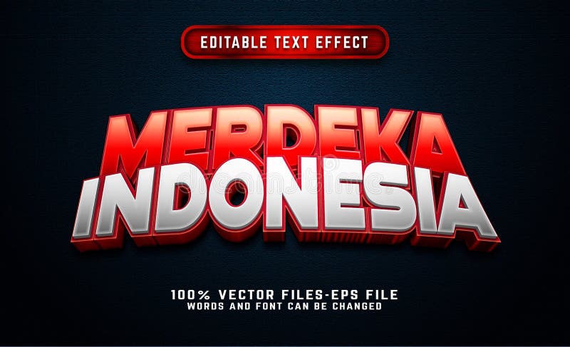Merdeka Indonesia 3d Text Effect Premium Vectors Stock Vector ...